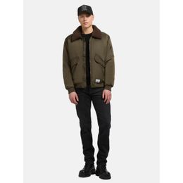 Khujo Herren Bomberjacke "Ground", gr&uuml;n, Gr. L, Obermaterial: 100% Nylon. Innenfutter: 100% Nylon. Kunstfell: 100% Polyester. Wattierung: 100%