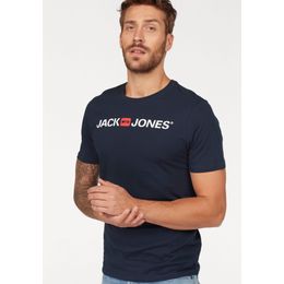 Jack & Jones JACK & JONES Herren T-Shirt "JJECORP mit Print, vielseitig kombinierbar f&uuml;r den Alltag", blau, Gr. M, bedruckt, Single Jersey, Obermaterial: 100%
