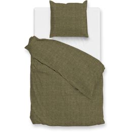 Bettw&auml;sche ZO HOME, gr&uuml;n, Flanell, Obermaterial: 100% Baumwolle, Bettw&auml;sche, "Zohome Bettw&auml;sche Baumwolle Flanell Flanella-di-Lino", Bettw&auml;sche aus
