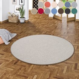 Teppich OTTO HOME, H:5mm &Oslash;:240cm, grau, Kunstfaser, Wohnzimmer, Teppiche, "Fortis, Schlinge, Made in Netherlands", Uni Farben, gekettelt,