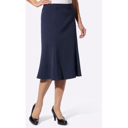 CLASSIC Damen Godetrock, blau, Gr. 21, meliert, unifarben, 75% Polyester, 20% Viskose, 5% Elasthan, R&ouml;cke