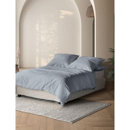 Bettw&auml;sche Irisette, blau, Mako-Satin, Obermaterial: 100% Baumwolle, Bettw&auml;sche, "Premium Satin Bettw&auml;sche Paris", Hochwertige Premium Bettw&auml;sche