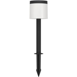 LED Solarleuchte Eglo, H:65cm &Oslash;:17,5cm, schwarz-wei&szlig;, Garten, Leuchten, "Pantete Solarleuchte, Au&szlig;enlampe mit Erdspie&szlig;, Stehlampe au&szlig;en, IP44",