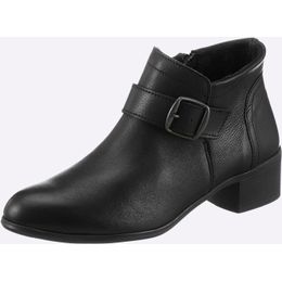 Casual Looks Damen Stiefelette, Gr. 37, schwarz, Glattleder, Schuhe