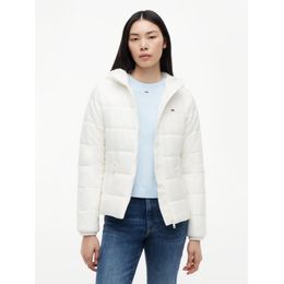 Tommy Jeans Damen Steppjacke "TJW SLIM LW HOODED PADDED JACKET", wei&szlig;, Gr. XL, unifarben, Steppware, Obermaterial: 100% Nylon. Futter: 100%