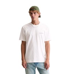 Marc O'Polo Herren T-Shirtsilky wei&szlig;, Gr. L, MARC O'POLO DENIM, Obermaterial: 100% Baumwolle, Shirts, mit gro&szlig;em R&uuml;ckenprint, relaxed fit, Rundhals