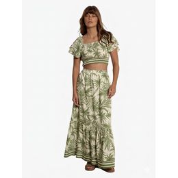 Apricot Damen Minirock "Midirock mit Palmenprint", beige, Gr. 40, gewebt, Obermaterial: 85% Viskose CV. 15% Nylon NY., R&ouml;cke, Bord&uuml;re