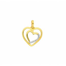 Adelia&acute;s ADELIA ́S Damen Herzkette "Halskette - Herzkette mit Anh&auml;nger Herz mit Zirkonia aus 333", Gelbgold 333 Gold, gold, Gelbgold 333, Gold, Halsketten,