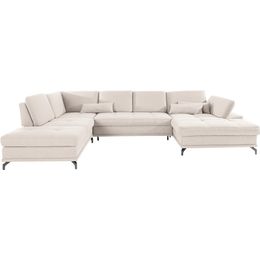 Wohnlandschaft OTTO HOME, B:363cm H:89cm T:223cm, beige, 100% Polyester;Samtoptik (100% Polyester), Sofas, "Costello U-Form, B: 363 cm mit