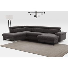 Wohnlandschaft COTTA, B:328cm H:97cm T:215cm, braun, Sofas, "Emma U-Form, B: 328 cm", mit Kopfteilverstellung, optional Schlaffunktion & Bettkasten
