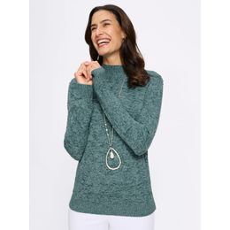 Damen Stehkragenpullover "Stehkragen-Pullover", gr&uuml;n, Gr. 36, unifarben, 50% Viskose, 28% Polyester, 22% Polyamid, Pullover
