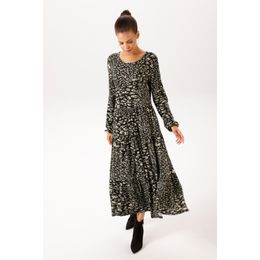 Aniston CASUAL Damen Midikleid, bunt, Gr. 38, bedruckt, gemustert, Single Jersey, Obermaterial: 95% Viskose, 5% Elasthan, Kleider, mit trendfarbenem,
