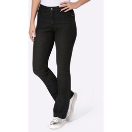 Classic Basics Damen Bootcut-Jeans, schwarz, Gr. 20, 81% Baumwolle, 17% Polyester, 2% Elasthan, Jeans