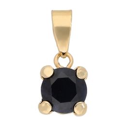 Firetti Damen Kettenanh&auml;nger "Schmuck Geschenk Gold 375 Halsschmuck Anh&auml;nger Solit&auml;r", Gelbgold 375, 0,31 g, schwarz, Gelbgold 375, Schmuckanh&auml;nger,