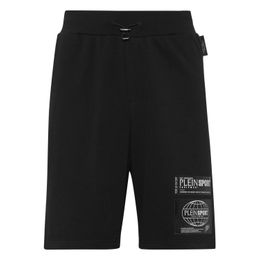 Plein Sport Herren Jogginghose "Sportshorts", schwarz-wei&szlig;, Gr. L, Obermaterial: 88% Baumwolle, 12% Polyester, Hosen