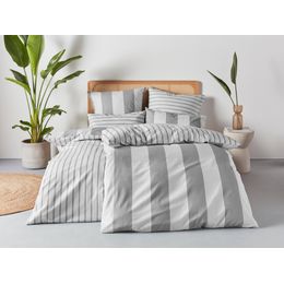 Bettw&auml;sche OTTO HOME, grau, Linon, Obermaterial: 100% Baumwolle, Bettw&auml;sche, "Sari in verschiedenen Qualit&auml;ten", ab Gr. 135x200 cm, Wendedesign,