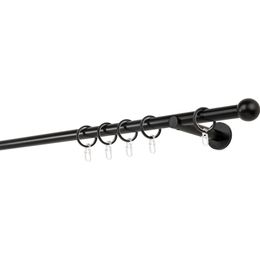 Gardinenstange mydeco, L:160cm, schwarz, Wohnzimmer, Gardinenstangen, "20mm Ball Wandtr&auml;ger 12 cm"