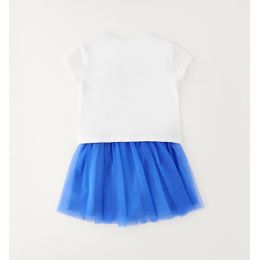 sarabanda M&auml;dchen Shorts "BABY GIRL SUMMER SET", blau, Gr. 128, 95% Baumwolle, 5% Elasthan - 100% Polyamid, Hosen