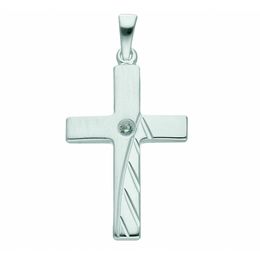 Adelia&acute;s ADELIA ́S Damen Kreuzkette "Halskette - Kreuzkette mit Kreuz Anh&auml;nger mit Zirkonia aus 925", Silber 925 (Sterlingsilber), silber, Silber 925