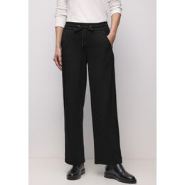 Street One Damen Stoffhoseschwarz, Gr. 46, unifarben, Stoff, 73% Viskose, 24% Nylon, 3% Elasthan, Hosen, Middle Waist