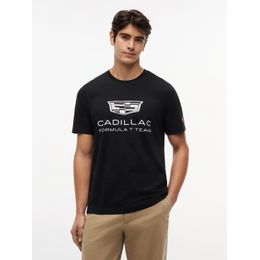Tommy Hilfiger Damen T-Shirt "TH X Cadillac Formula 1 Team SHIELD", schwarz, Gr. L, Jersey, Obermaterial: 100% Baumwolle, Shirts, regular fit