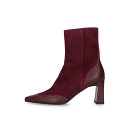 Henry Stevens Damen Schlupfboots "Madison ZB70", Gr. 42, rot, Ziegenvelours und Kalbsleder, Schuhe, Damen Stiefelette mit Absatz handgefertigt,