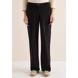 Cecil Damen Cordhose, schwarz, Gr. 36, unifarben, Web, 98% Baumwolle, 2% Elasthan, Hosen, High Waist
