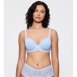 Triumph Damen B&uuml;gel-BH "Amourette WP", Gr. 80, blau, Microtouch, Obermaterial: 61% Polyester, 27% Polyamid, 12% Elasthan, BHs, Stretch-Spitze,