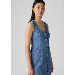 Levi's LEVI'S Damen Jeanskleid "VIANNA VEST DRESS"special showing, Gr. M, Denim/Jeans, Obermaterial: 100% Baumwolle, Kleider, mit V-Ausschnitt, Slim Fit,
