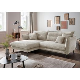 Ecksofa Home Affaire, B:255cm H:94cm T:180cm, beige, 93% Polyester, 7% Polyamid, Wohnzimmer, Sofas, "Lazio, 255 x 180 cm, modern und bequem", Cord,