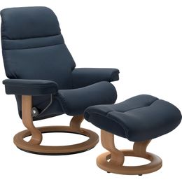 Relaxsessel stressless, B:88cm H:103cm T:78cm, blau, Leder BATICK: BATICK ist ein leicht korrigiertes, durchgef&auml;rbtes und genarbtes M&ouml;belleder, bei