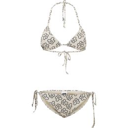 Urban Classics Damen B&uuml;gel-Bikini "Urban Classics Damen Ladies Triangle Pattern Bikini", beige, Gr. S, 85% Polyester, 15% Elasthan, Bikini-Sets