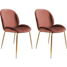 Stuhl Kayoom, B:48cm H:87cm T:59cm, rosa, Sitz: Stoffbezug 100% Polyester / Gestell: 100% Eisen, verchromt, Esszimmer, St&uuml;hle, "Charlize 110 2er-Set,
