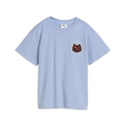 Puma M&auml;dchen T-Shirt "Imaginary Friend Relaxed Badge T-Shirt Kinder", blau, Gr. 98, Obermaterial: 100% Baumwolle. Rippe: 20% Polyester, 80%