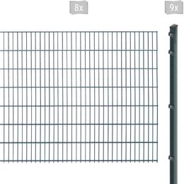 Arvotec Doppelstabmattenzaun "EXCLUSIVE 143 zum Einbetonieren", H/L: 143cm x 16m, Pfosten: 9 Stk., grau, Zaunelemente, Zaunh&ouml;he 143 cm, Zaunl&auml;nge 2 -