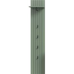 Garderobenpaneel Home Affaire, B:31cm H:160cm T:27cm, gr&uuml;n, Holzwerkstoff, Garderobenpaneele, "TATIO, Rillenfr&auml;sung, 4 Haken, 1 Kleiderstange, 1