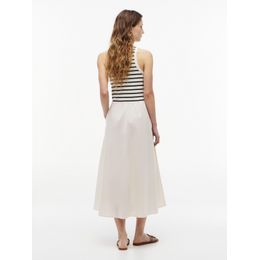 Tommy Hilfiger Damen A-Linien-Kleid "GOLD BUTTON POPLIN MIX DRESS", wei&szlig;, Gr. L, gestreift, Web, Obermaterial: 97% Baumwolle, 3% Elasthan, Kleider,