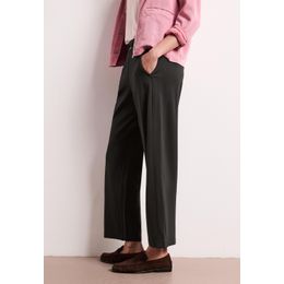 Street One Damen 7/8-Hose, grau, Gr. 46, unifarben, Stoff, 61% Viskose, 32% Polyamid, 7% Elasthan, Hosen, High Waist