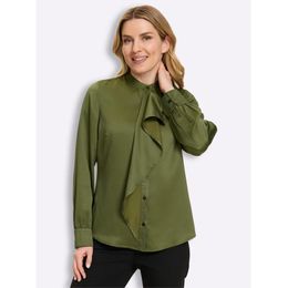 Sieh an! Satin-Bluse in oliv | Gr.: 54