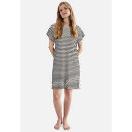 Tom Tailor Damen Nachthemd, Gr. 38, schwarz-wei&szlig;, Single Jersey, Obermaterial: 95% Baumwolle, 5% Elasthan, Kleider, knielang, Kurzarm,