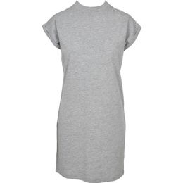 Urban Classics Damen Shirtkleid "Urban Classics Damen Ladies Turtle Extended Shoulder Dress", grau, Gr. XS, unifarben, 100% Baumwolle, Kleider