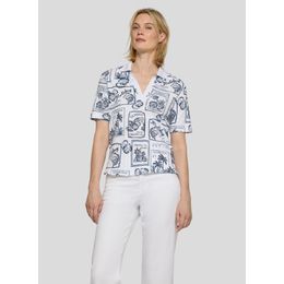 Rabe Damen Print-Shirt "T-Shirt", blau, Gr. 44, gebl&uuml;mt, 95% Baumwolle, 5% Elasthan, Shirts