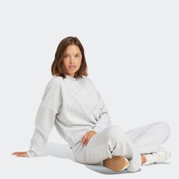 adidas Sportswear Sportsweatshirt 'ESSENTIALS SMALL LOGO FEEL COZY' Damen Gr&ouml;&szlig;e XXL graumeliert / wei&szlig;