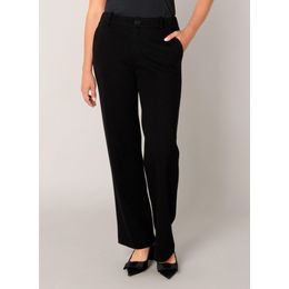 Base Level Damen Stoffhose "Yorin", schwarz, Gr. 46, unifarben, Web, Obermaterial: 82% Baumwolle, 14% Polyester, 4% Elasthan, Hosen, mit Stretch