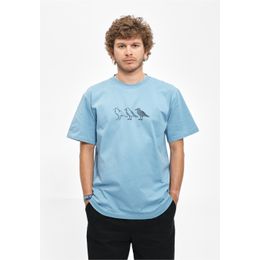 Cleptomanicx Herren T-Shirt "Classic Tee Scribble Gull", blau, Gr. S, bedruckt, 100% Baumwolle, Shirts, in locker geschnittener Form