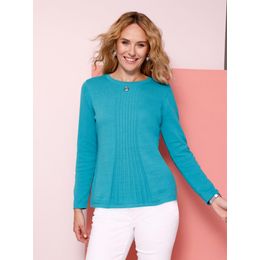 Classic Basics Damen Strickpullover "Pullover", blau, Gr. 56, unifarben, 100% Baumwolle, Pullover
