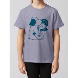 wat? Apparel T-Shirt M&auml;dchen und Hund in Lavender | Gr.: 152-164