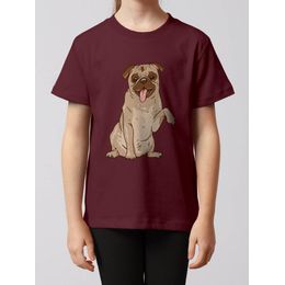 wat? Apparel T-Shirt Mops in Weinrot | Gr.: 134-146