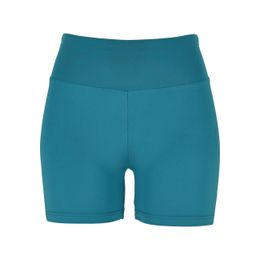 Urban Classics Damen Stoffhose "Urban Classics Damen Ladies Recycled High Waist Cycle Hot Pants", blau, Gr. 5XL, unifarben, 78% Polyester, 22%