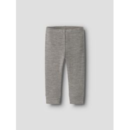 name it M&auml;dchen Leggings "NBNWAX WOOL RIB LEGGING NOOS", Gr. 68, grau, Strick, Obermaterial: 100% Wolle, unifarben, Hosen, weich und w&auml;rmend aus
